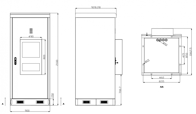 19 Inch Rack 41U 220VAC Weatherproof Telecom Enclosure